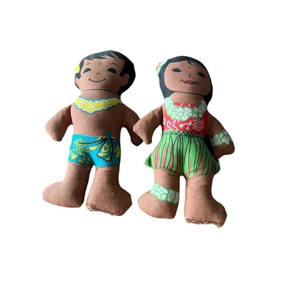 Source Unknown | Toys | Vintage 97s Hawaiian Hula Printed Cloth 7 Girl ...